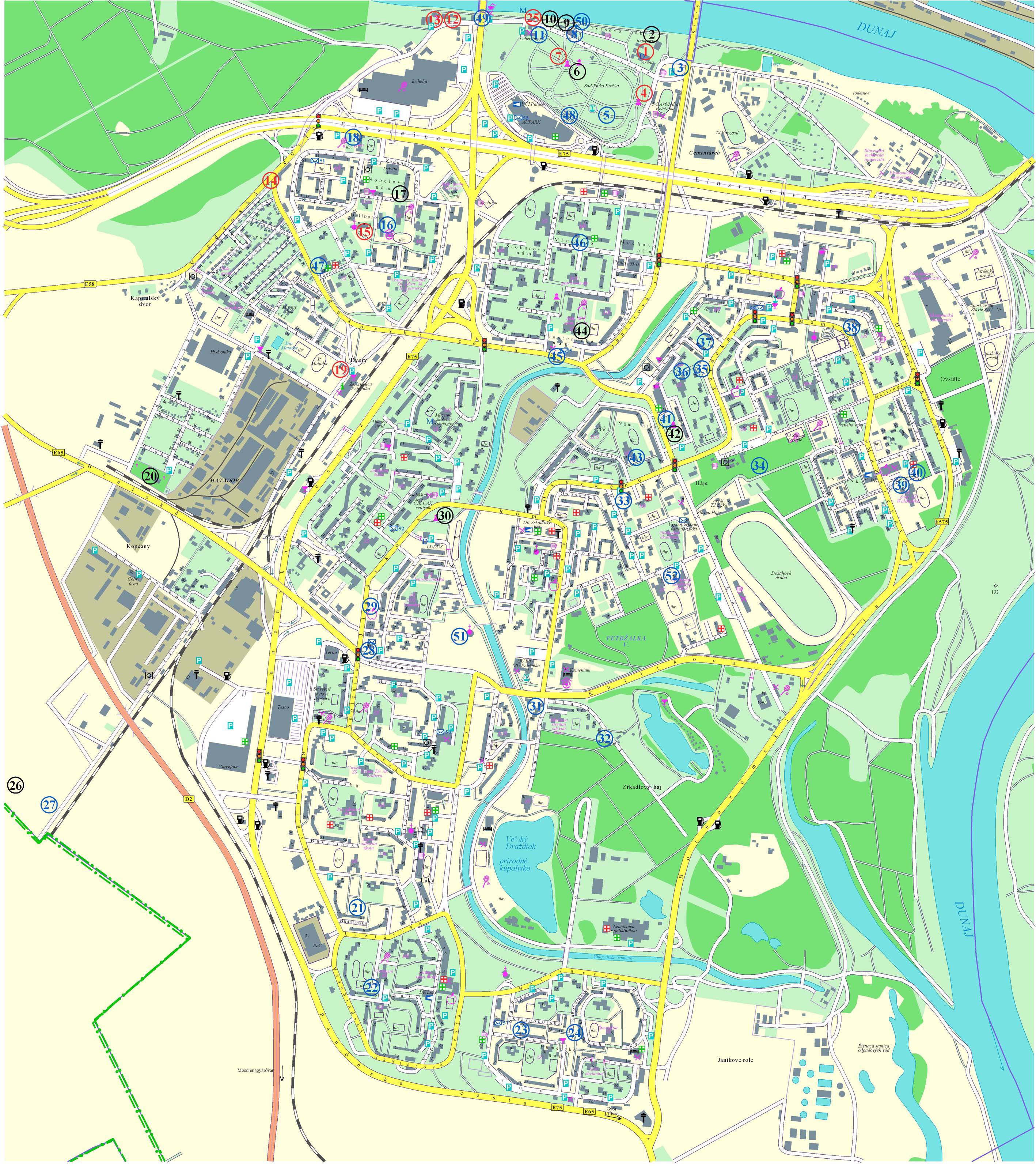 Pamätihodnosti a pamiatky - Petržalka