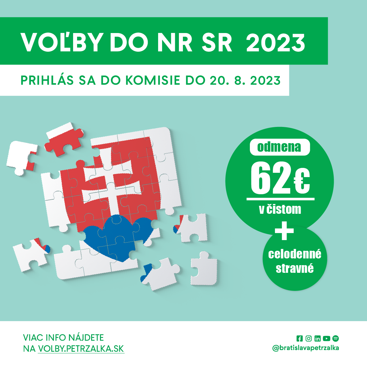 VOĽBY NR SR 2023: Prihláste do okrskovej volebnej komisie - Petržalka