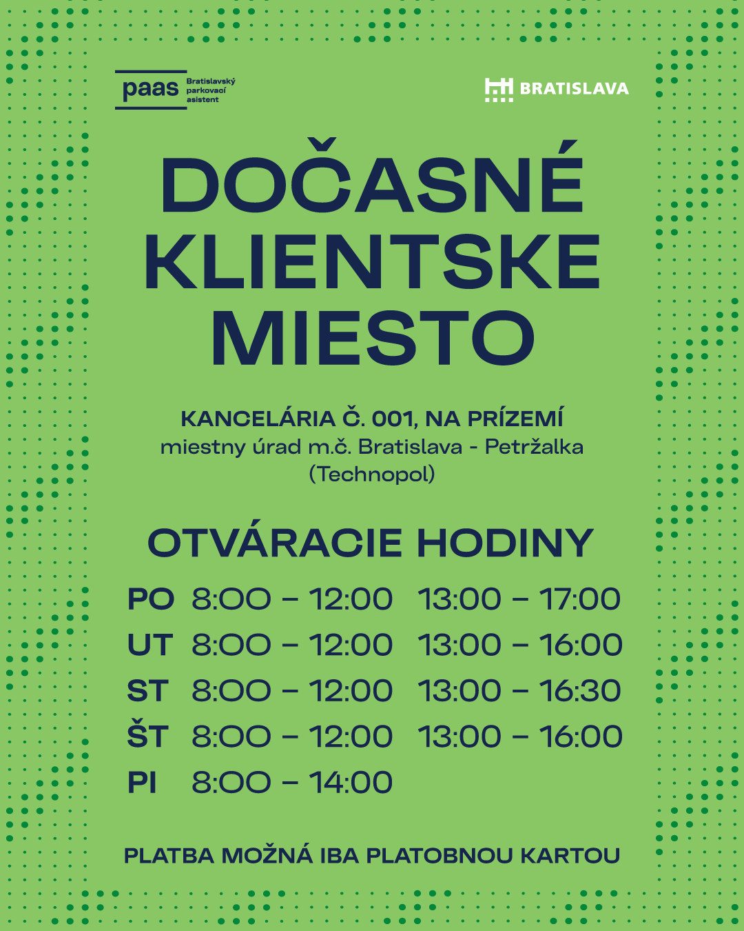 Klientské centrum PAAS-u sa vracia na miestny úrad - Petržalka